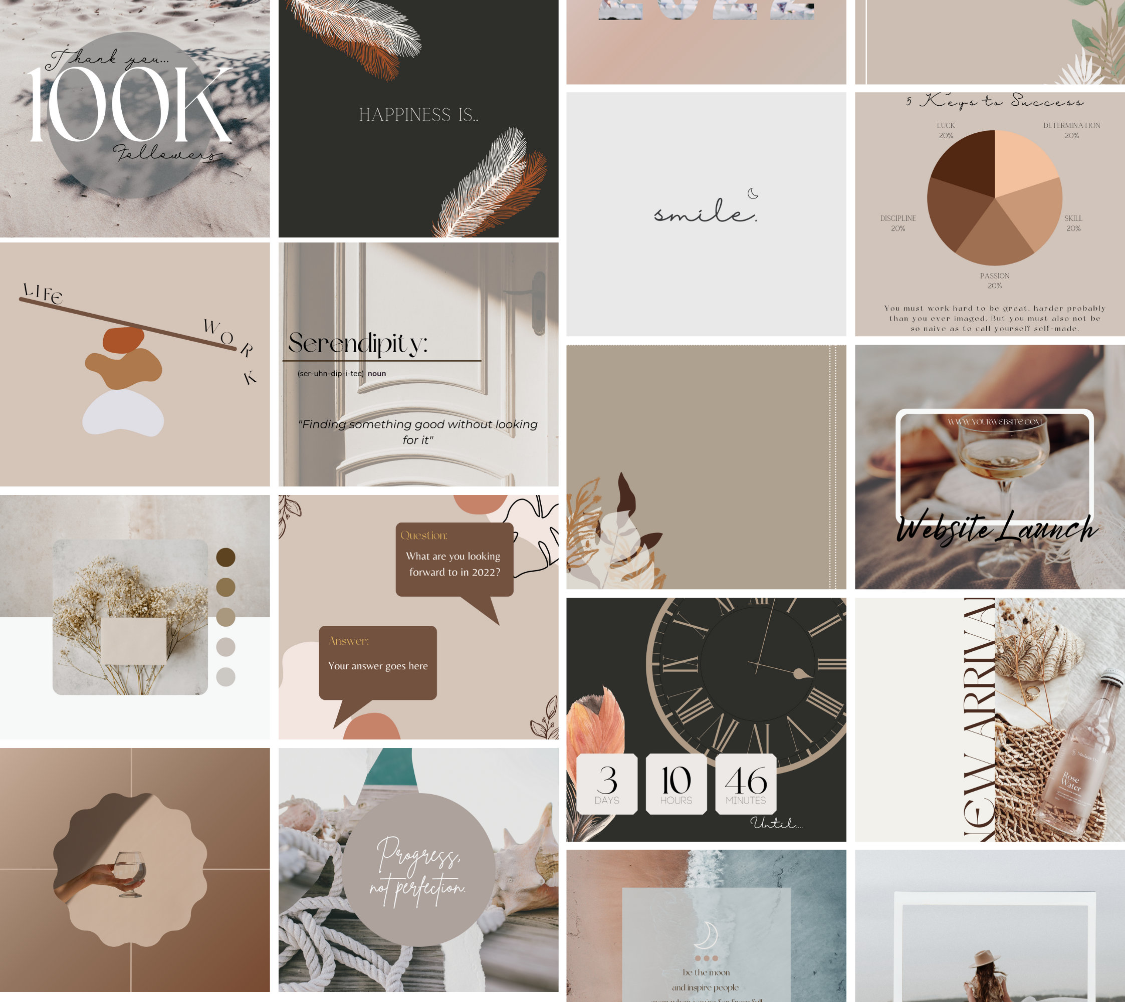 50 Boho Instagram Post Templates Engagement Posts - Etsy