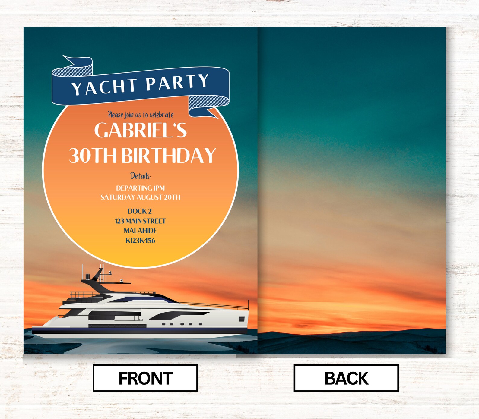 Yacht Invitations, Yacht Party Invitation, Boat Party Invites, Yacht ...