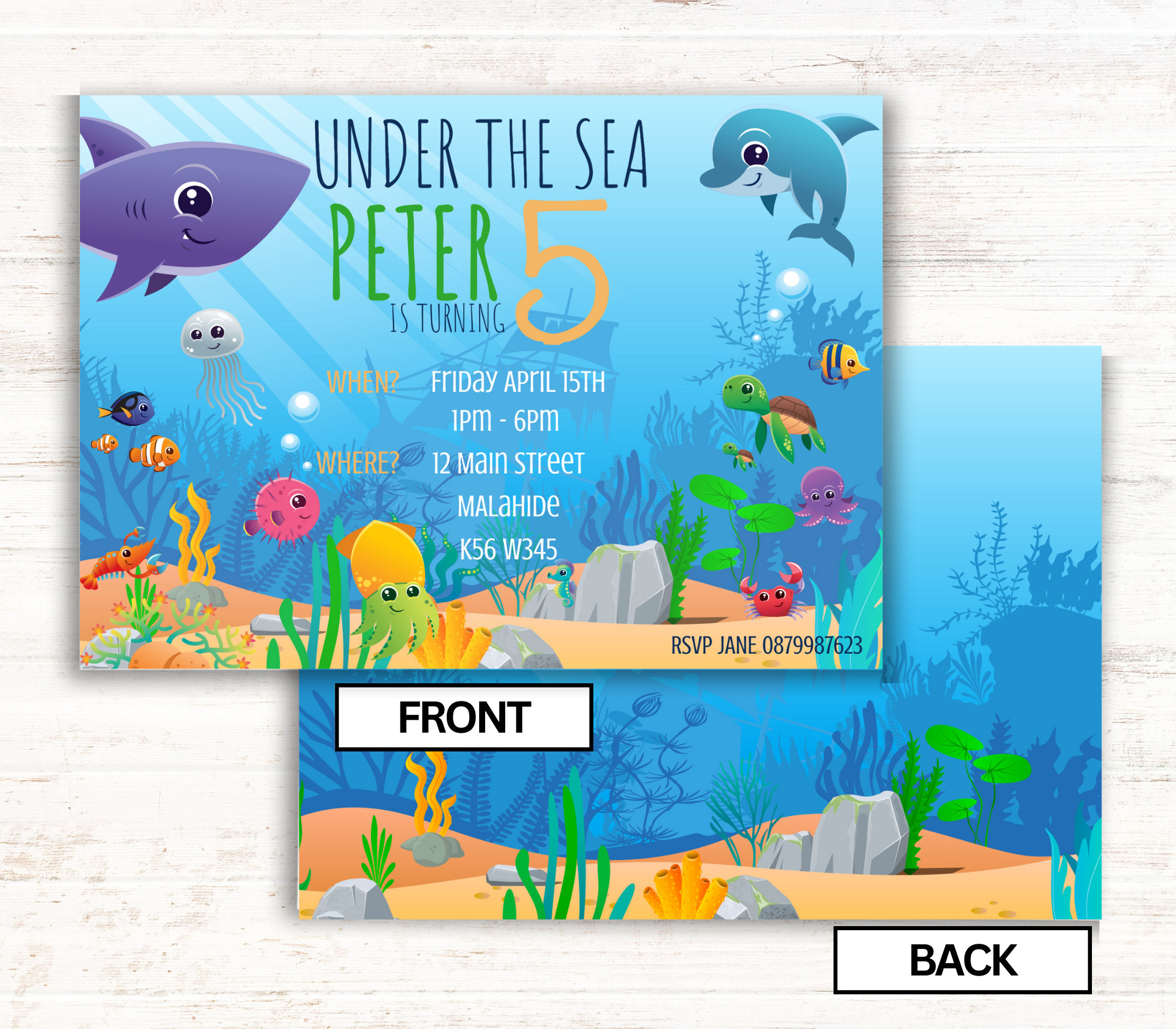 Under the Sea Invitation Under the Sea Party Invites Instant - Etsy