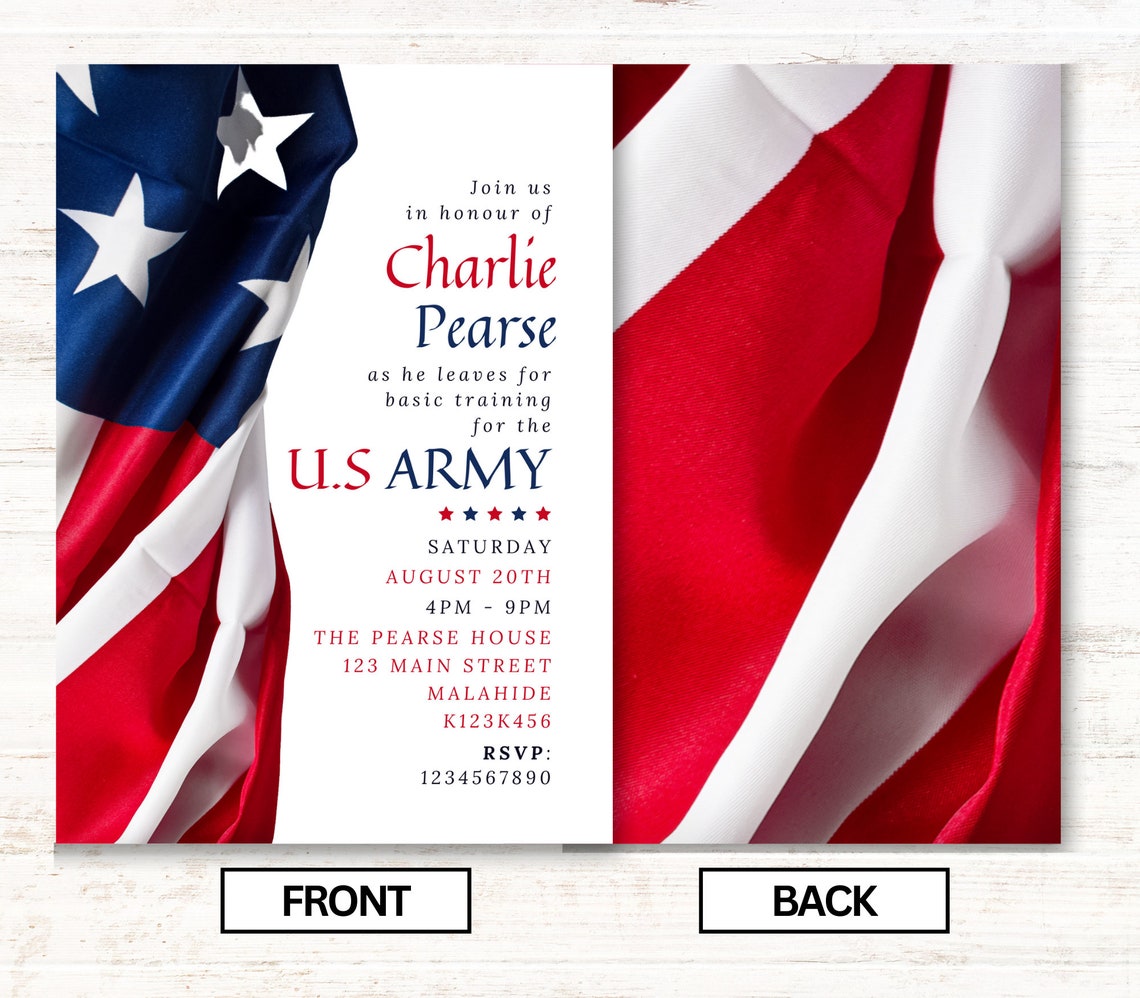 Military Deployment Invitations Army Send off Invitation - Etsy