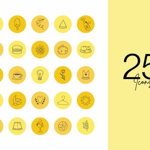 100 Yellow Instagram Story Highlight Covers - Canva Editable Instagram ...