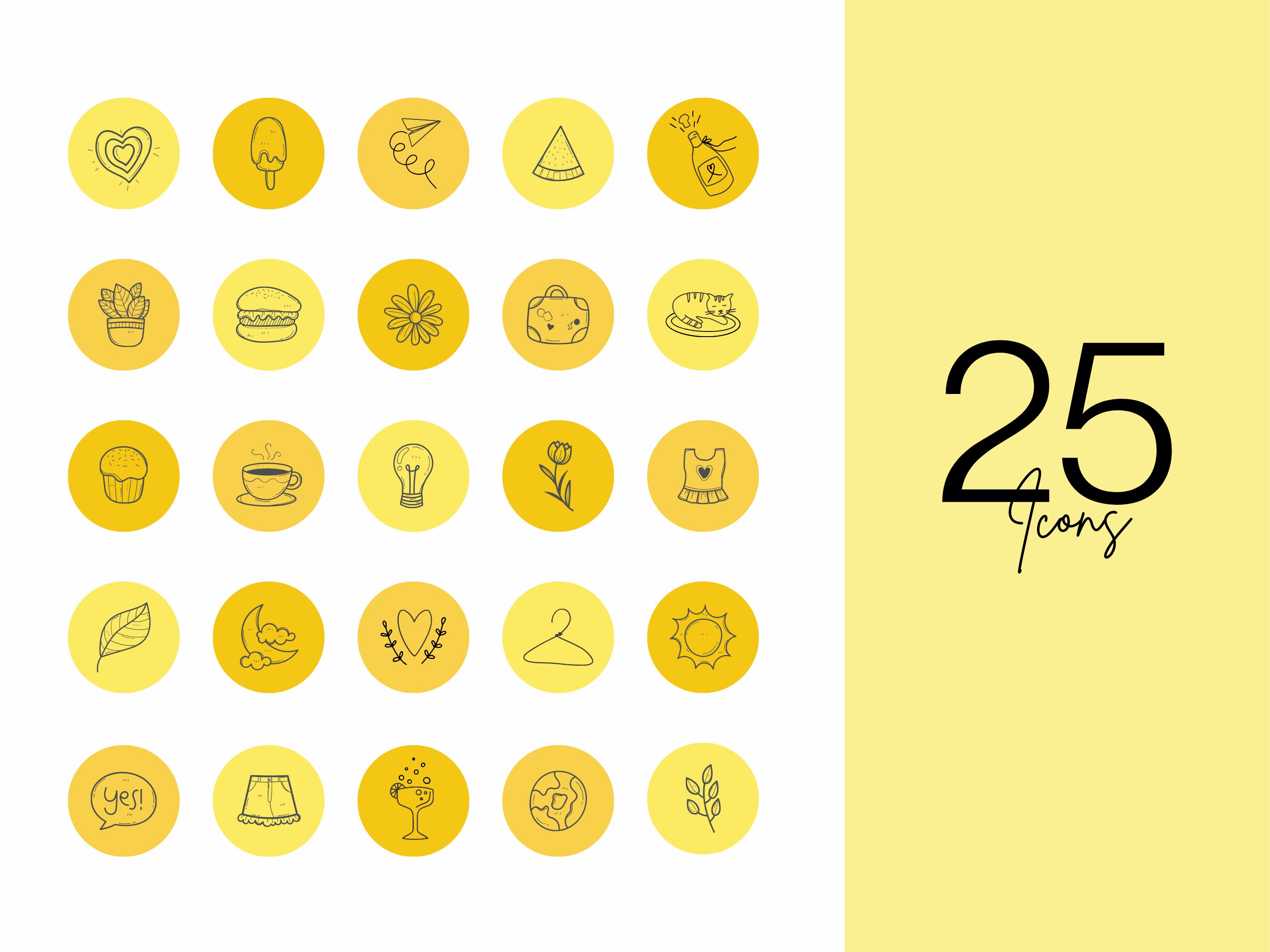 100 Yellow Instagram Story Highlight Covers - Canva Editable Instagram ...