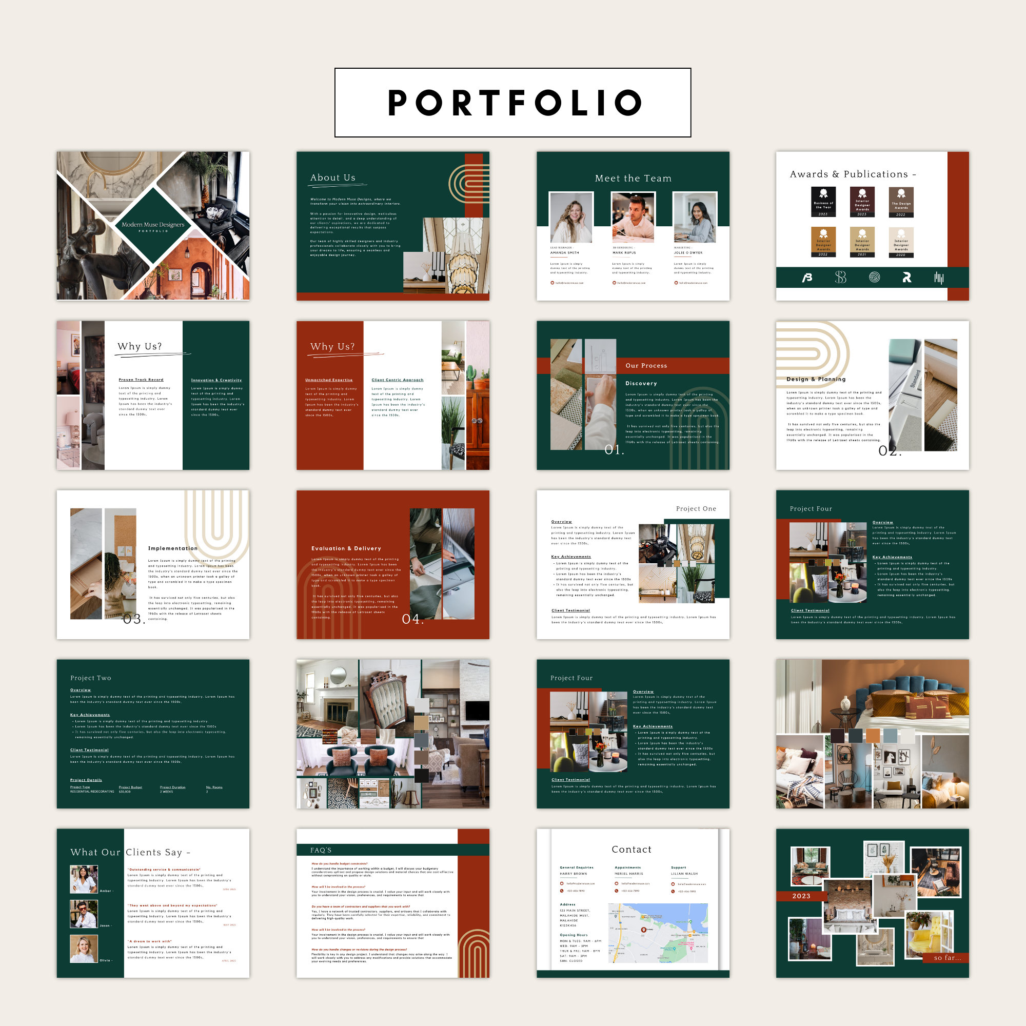 Design Portfolio Template, Interior Design Portfolio Template, E-design ...
