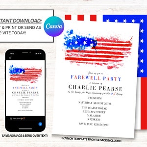 Military Deployment Invitations, Army Send off Invitation, Farewell ...