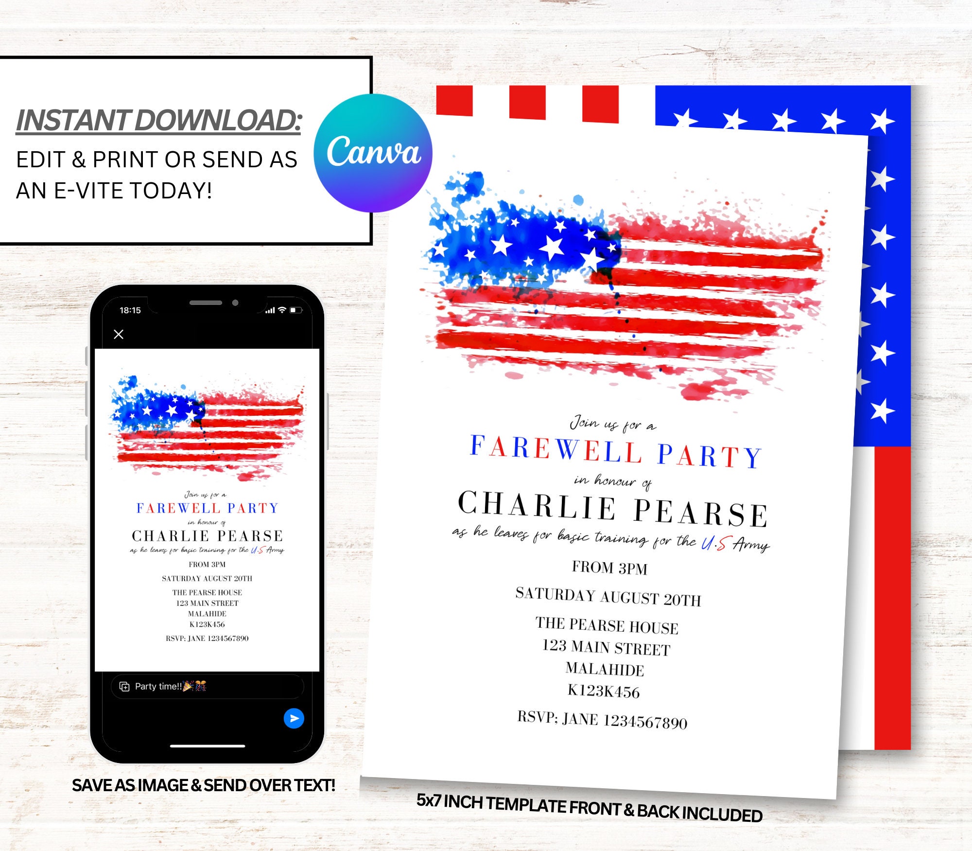 Military Farewell Party Invitation
