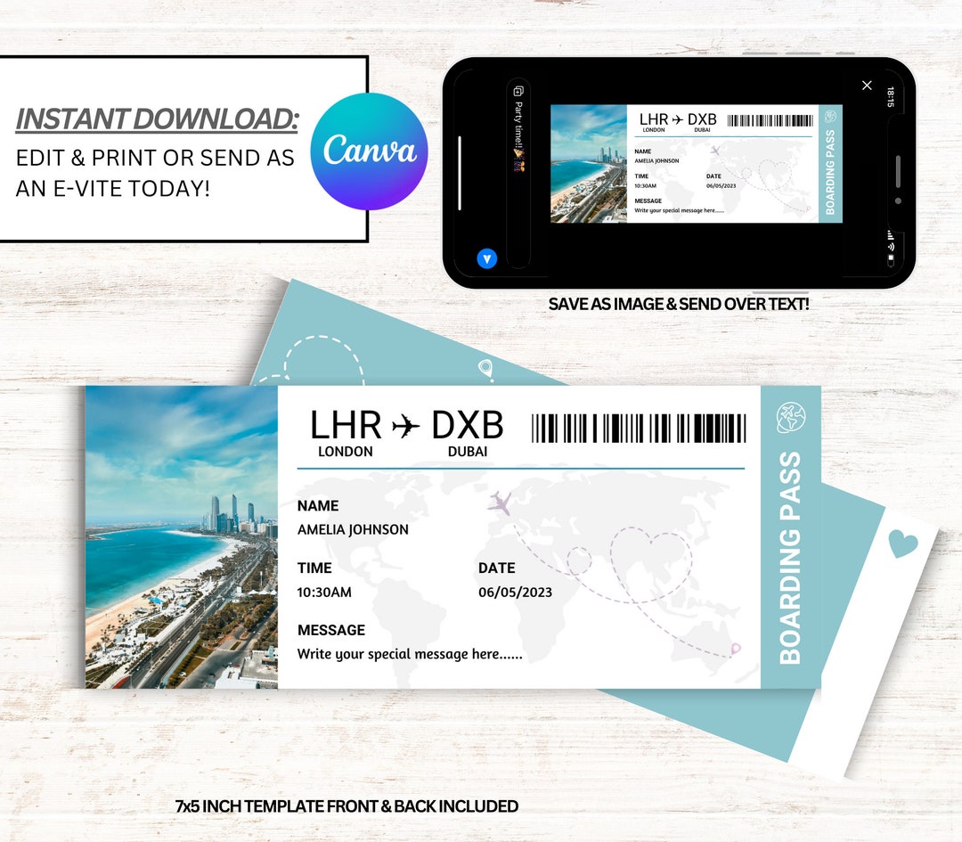 Boarding Pass Invitation, Boarding Pass Invites, Ticket Invites ...