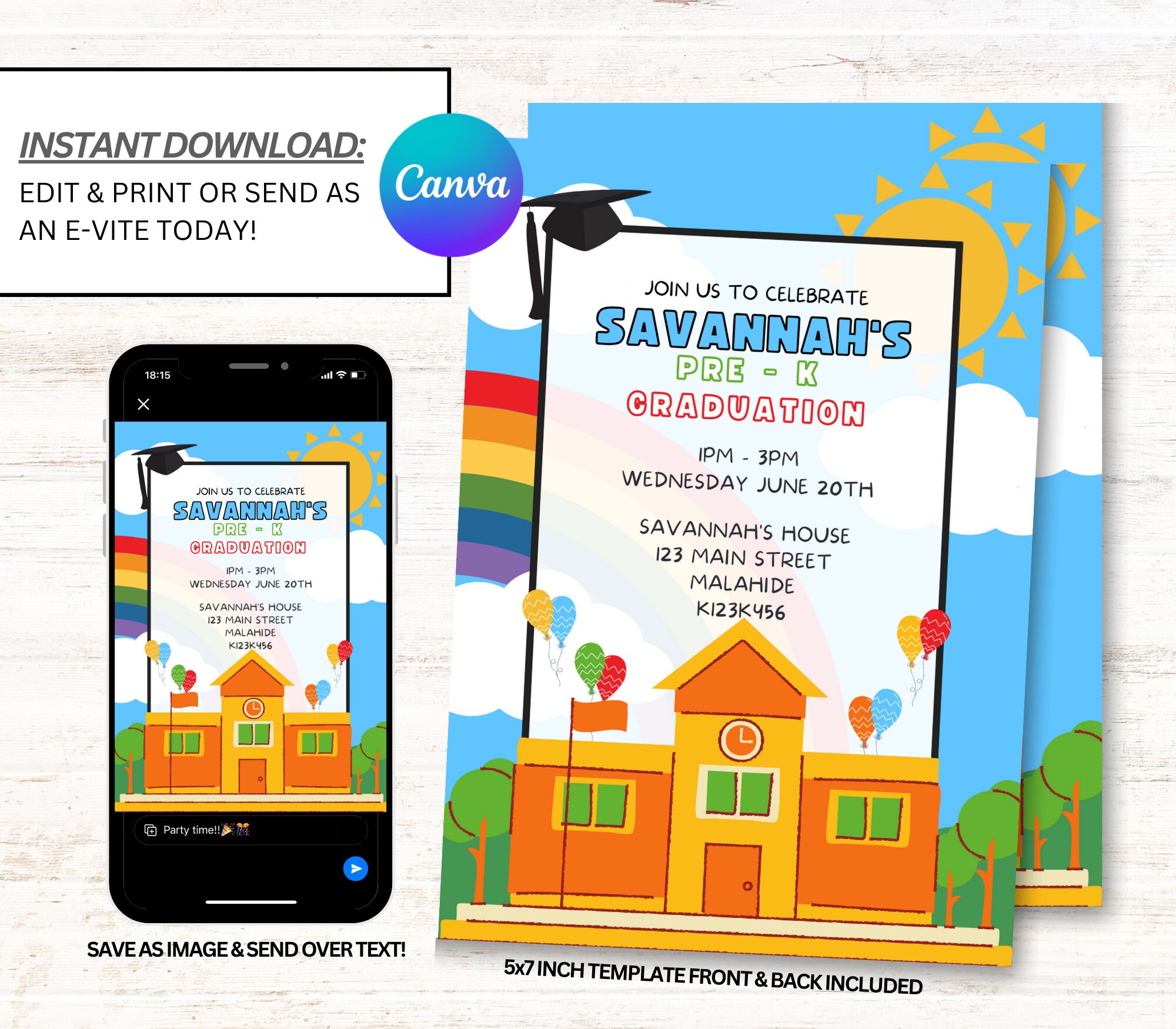 Pre-k Graduation Party Invitation, Pre-school Graduation Invitations ...