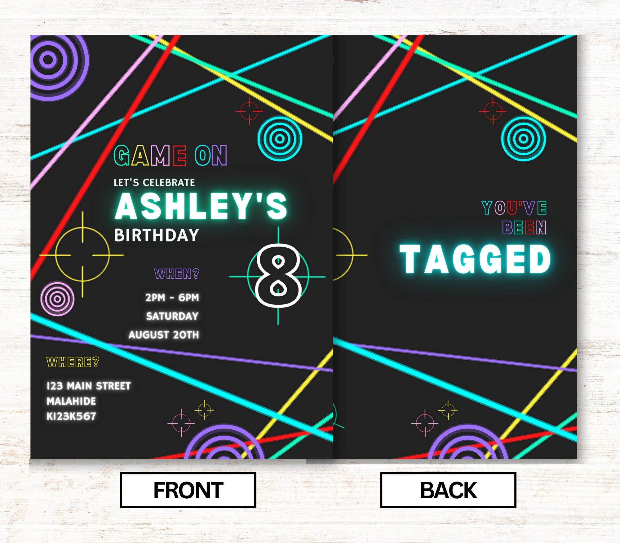 Laser Tag Invitation Laser Tag Party Invitations Laser Tag - Etsy