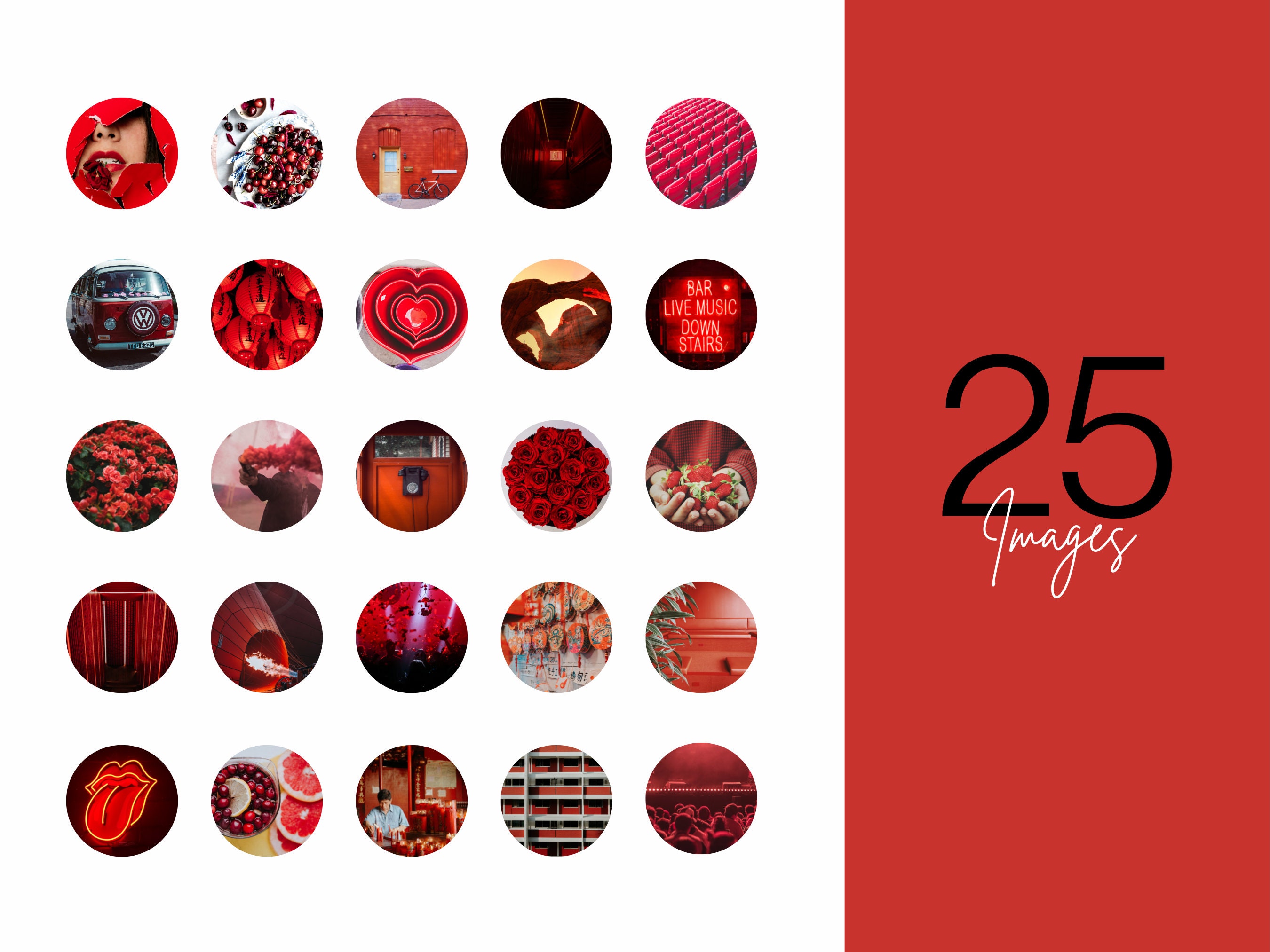 100 Red Instagram Story Highlight Covers - Canva Editable Instagram ...