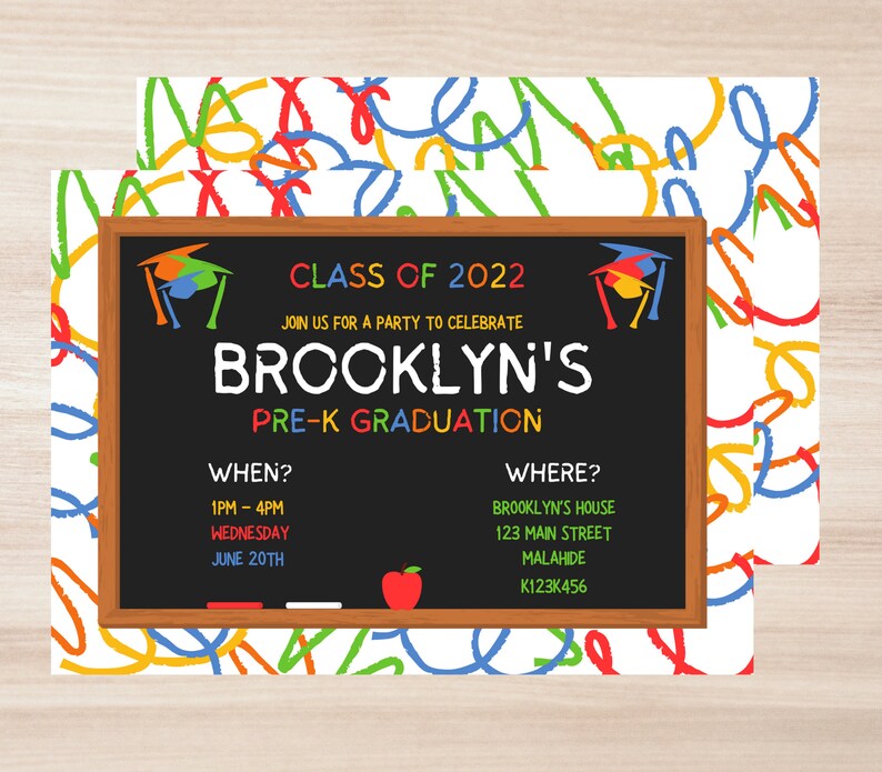 Pre-k Graduation Party Invitation Template Pre-school - Etsy