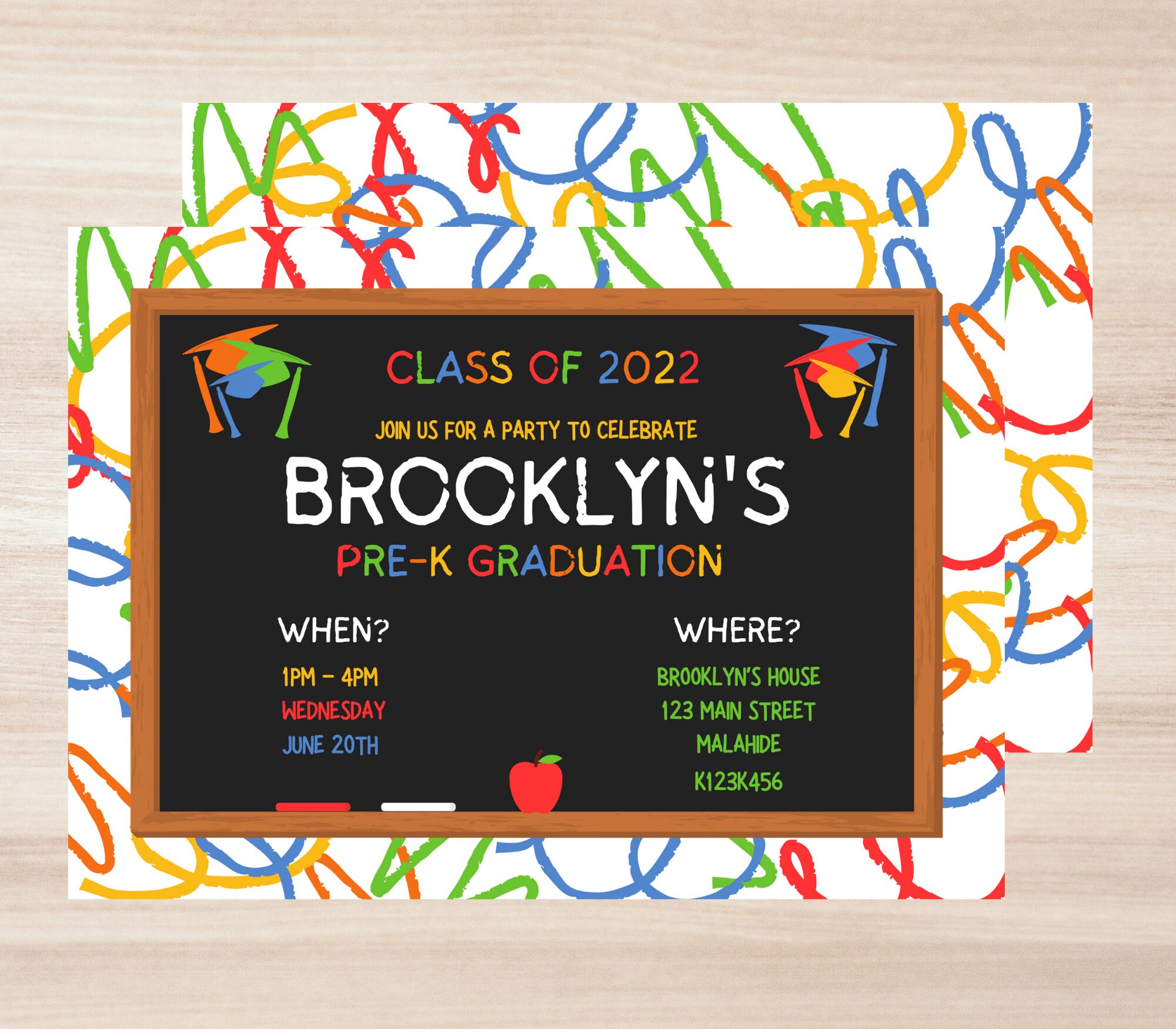 Pre-k Graduation Party Invitation Template Pre-school - Etsy