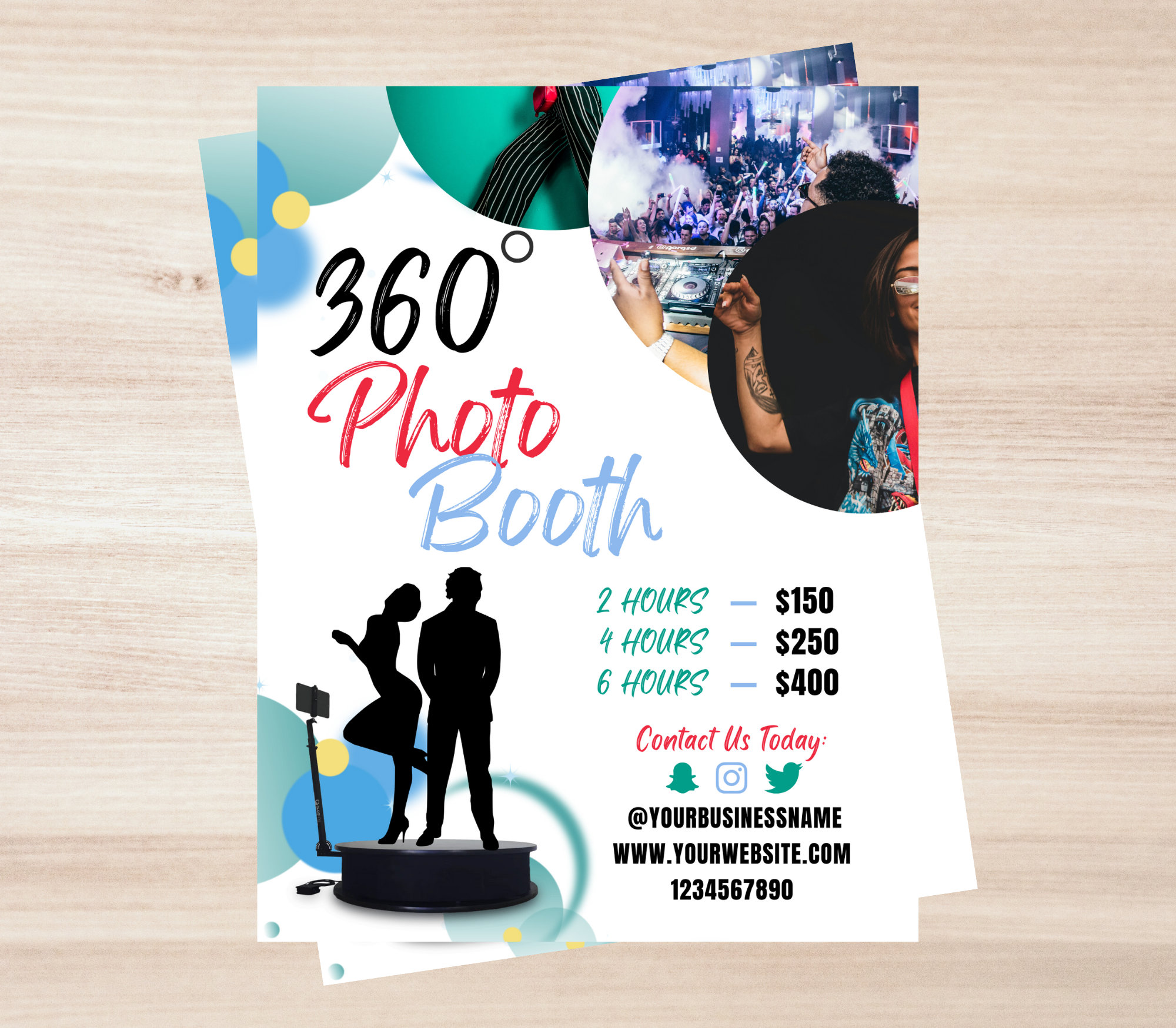 360 Photo Booth Flyer - Camera Booth/ Event / Rental Editable Template ...