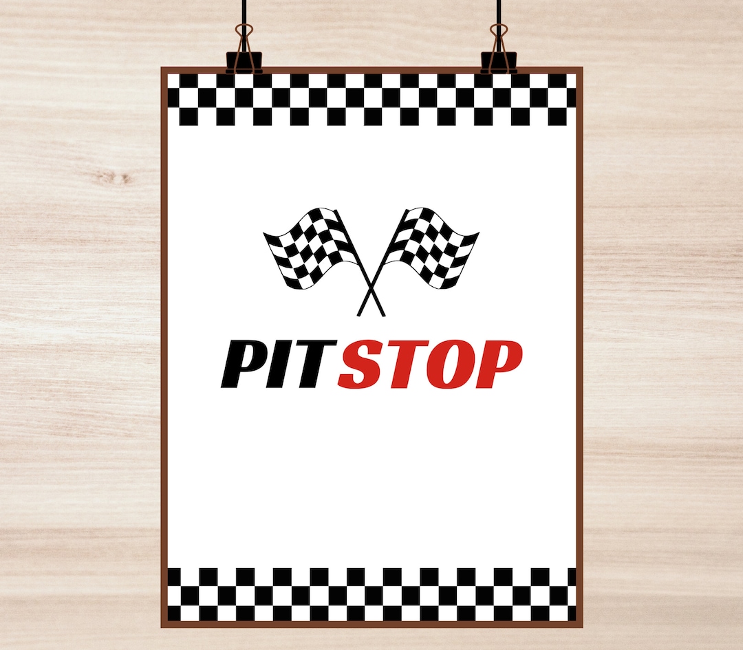 Racecar / Racing / F1 Pit Stop Printable Birthday Party Welcome Sign ...