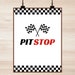 Racecar / Racing / F1 Pit Stop Printable Birthday Party Welcome Sign ...