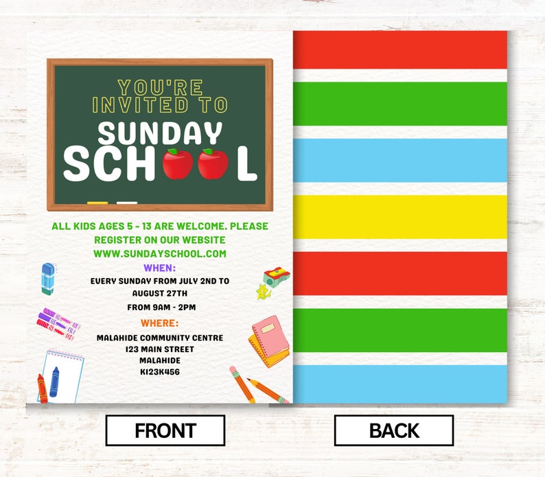 Sunday School Invitations, Sunday School Invites, Instant Download - Etsy