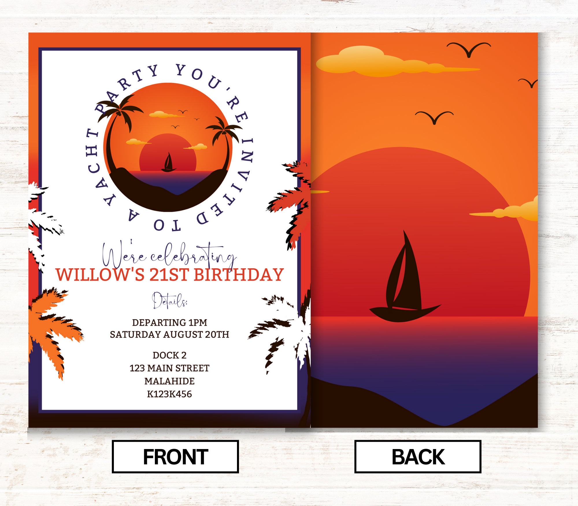 Yacht Invitations Yacht Party Invitation Boat Party Invites - Etsy