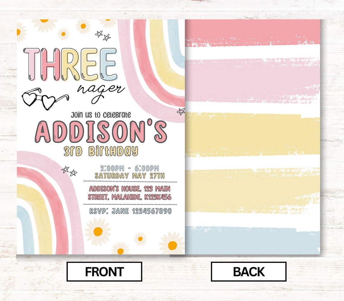 Threenager Invitation Threenager Birthday Invitations - Etsy