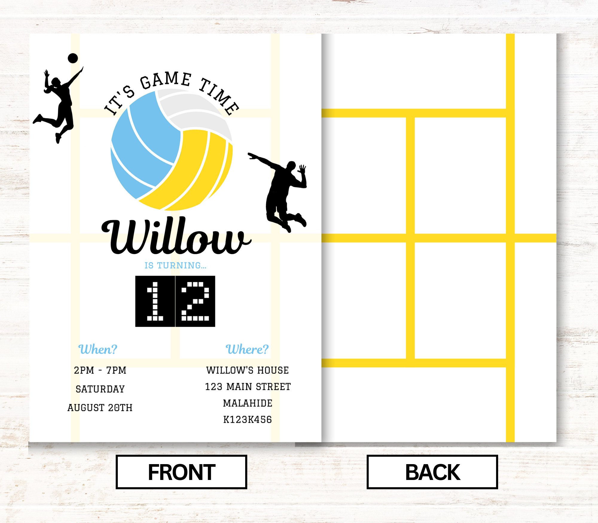 Volleyball Invitation, Volleyball Party Invite, Instant Download - Etsy