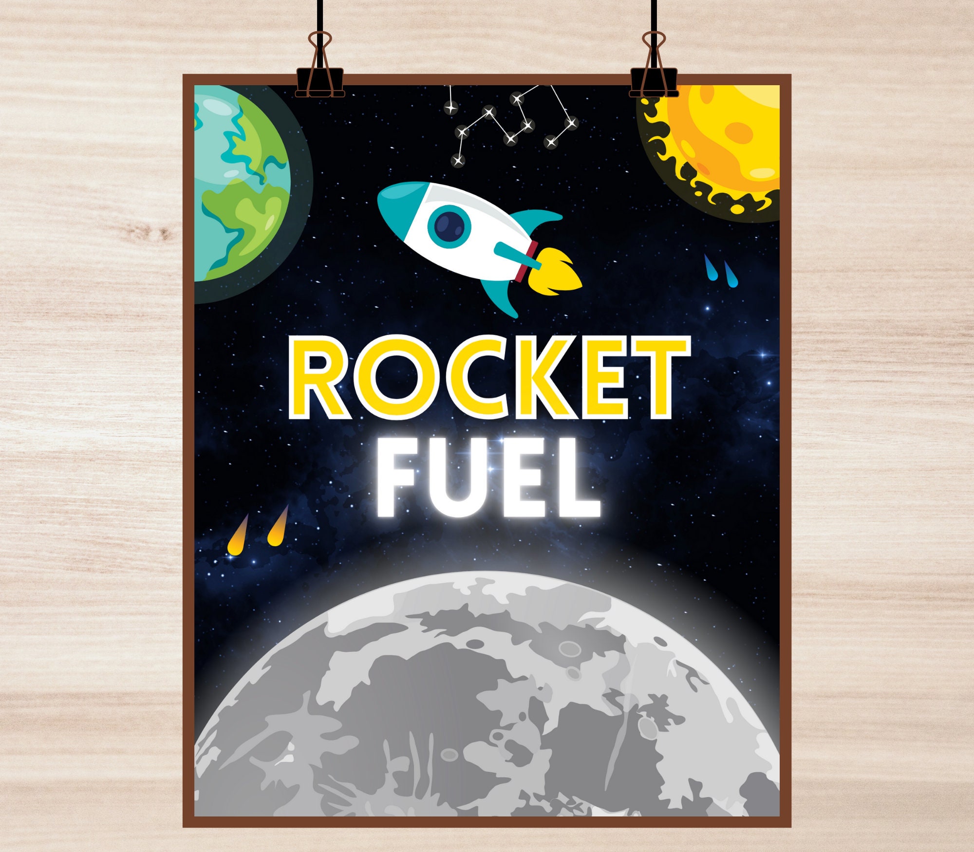 Outer Space / Astronaut / Rocket Fuel Drinks Printable Birthday Party ...