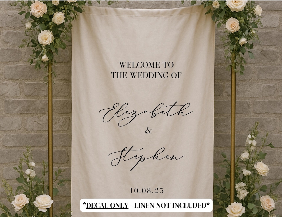 Personalised Iron-on Decal for Linen Wedding Signs – DIY Heat Transfer ...