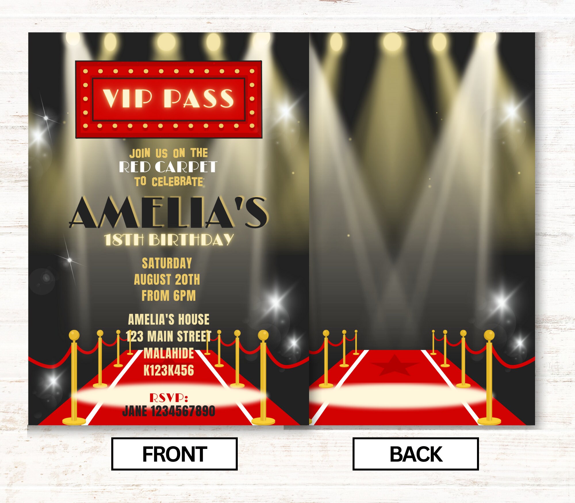 VIP Invitation Red Carpet Invite Limo Invitations Instant - Etsy