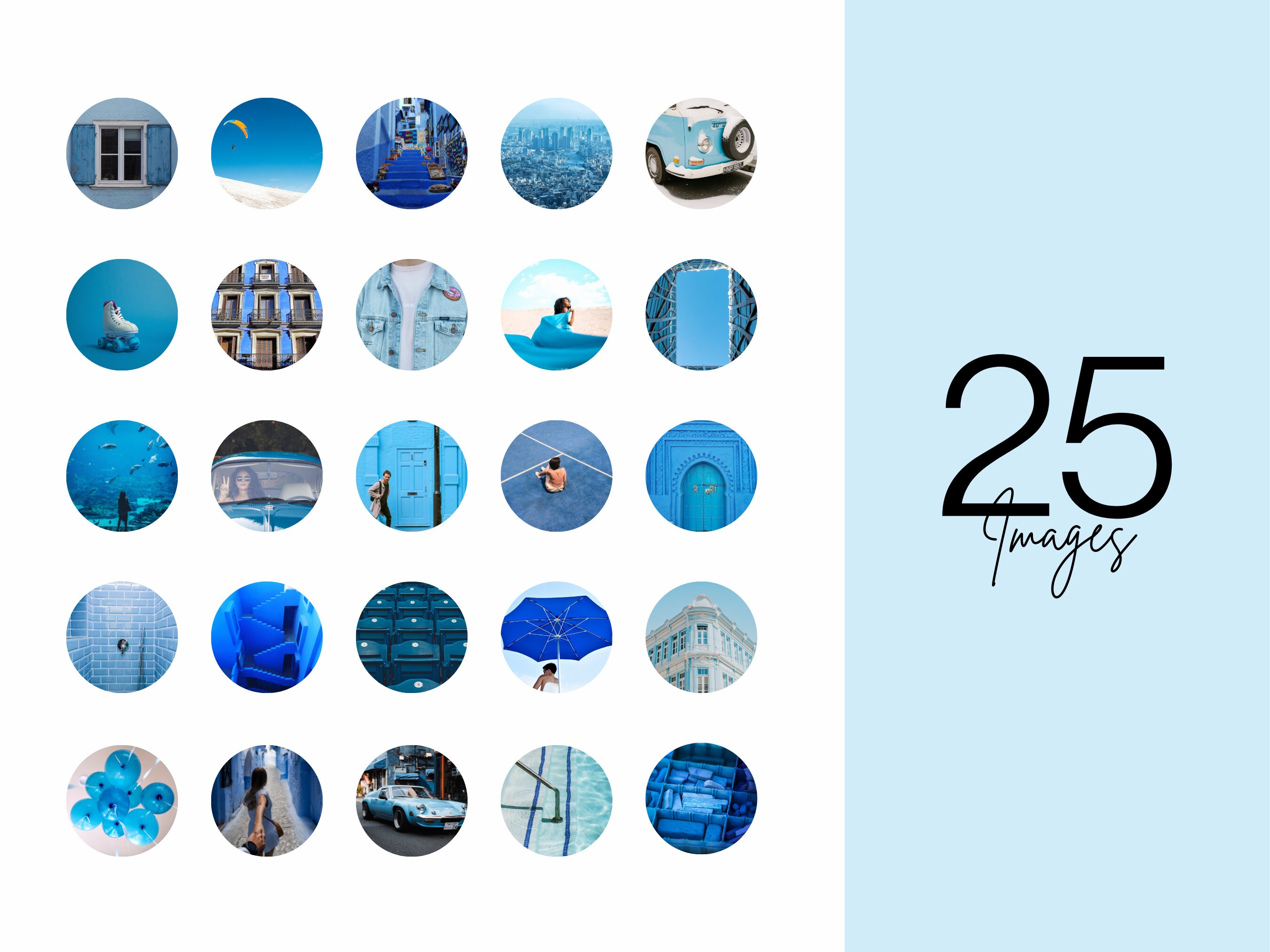 100 Blue Instagram Story Highlight Covers Canva Editable - Etsy