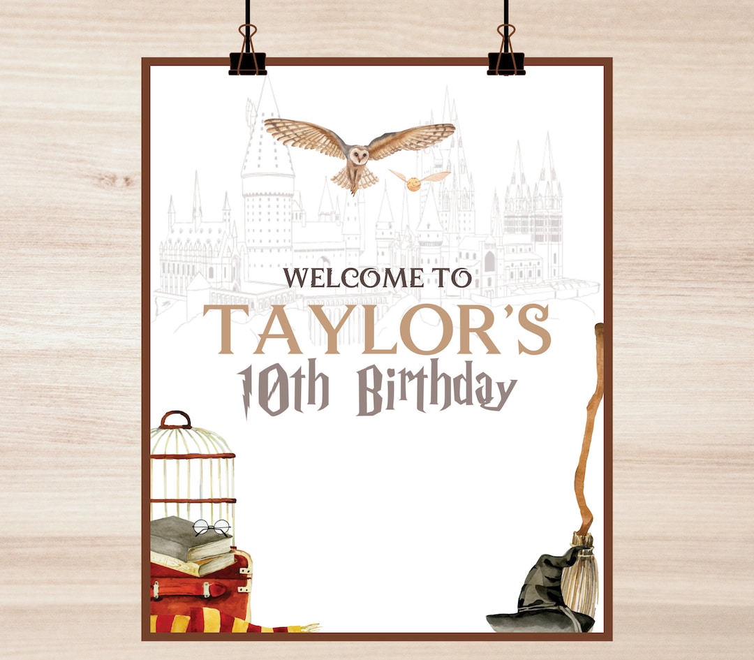Wizard Birthday Party Welcome Sign Witch Magic School Magical Printable ...