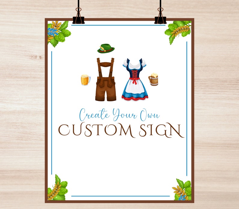 Oktoberfest Editable / Printable Party Sign Decor Instant - Etsy