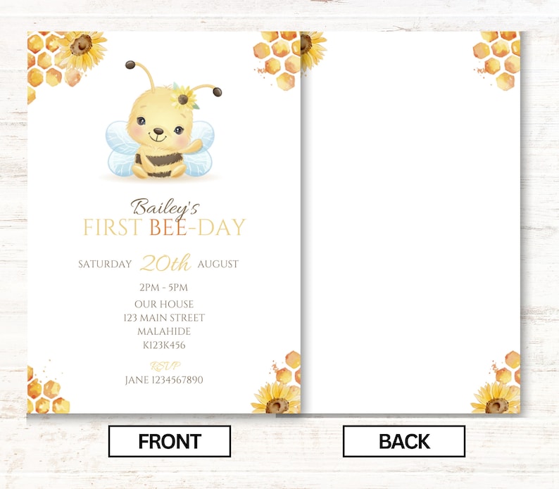 First Bee Day Invitation Bee Invitations 1st Bee-day - Etsy First Bee Day Invitation Bee Invitations 1st Bee-day - Etsy