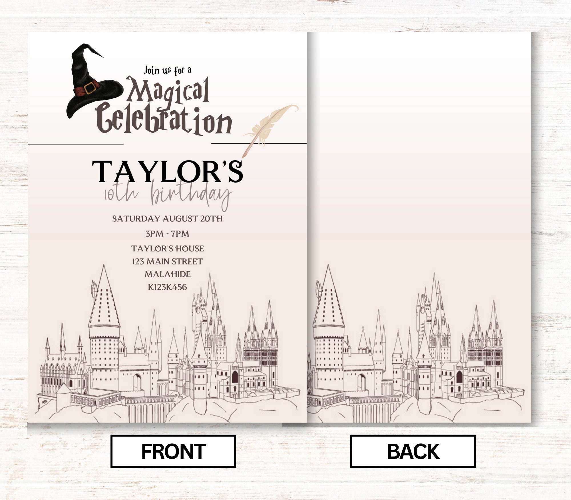 Wizard Birthday Invitation Magic School Birthday Party - Etsy