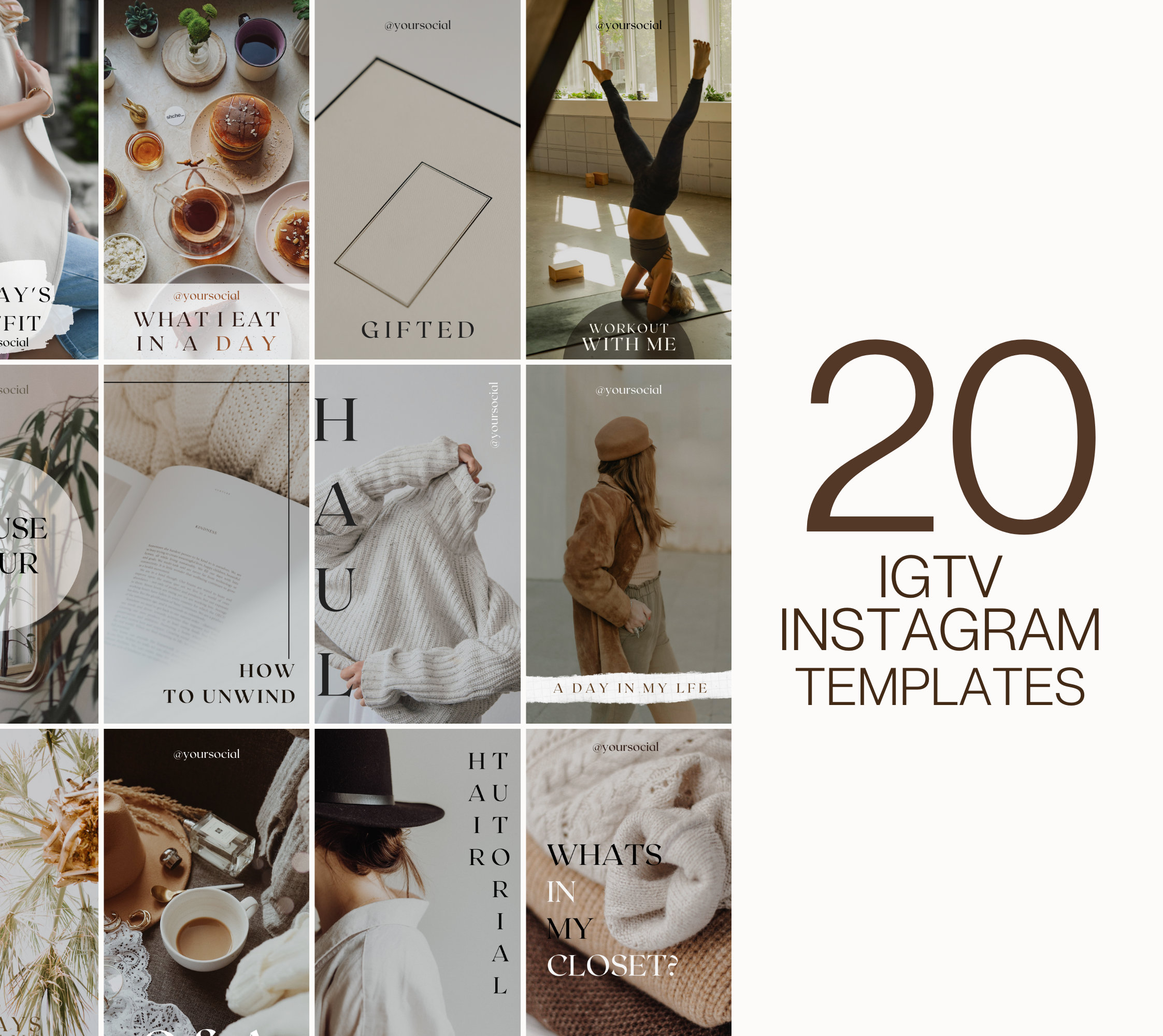 20 IGTV Instagram Reels Cover Templates Engagement Booster - Etsy