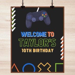 Gaming Welcome Sign Gamer Video Game Birthday Party Printable Decor ...