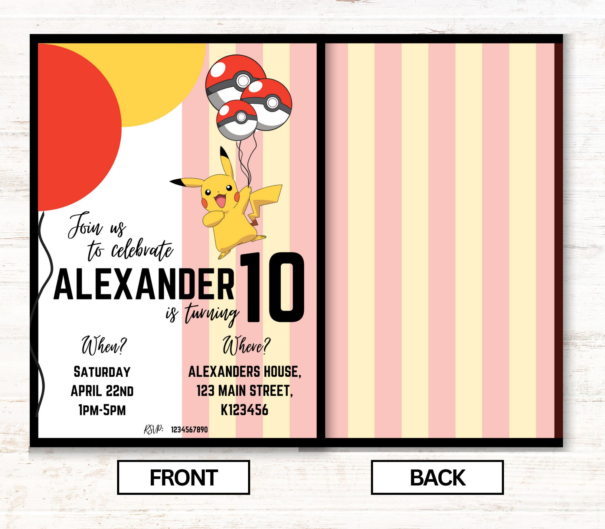 Pokemon Invitations, Pokemon Birthday Invitation, Pikachu Invites ...