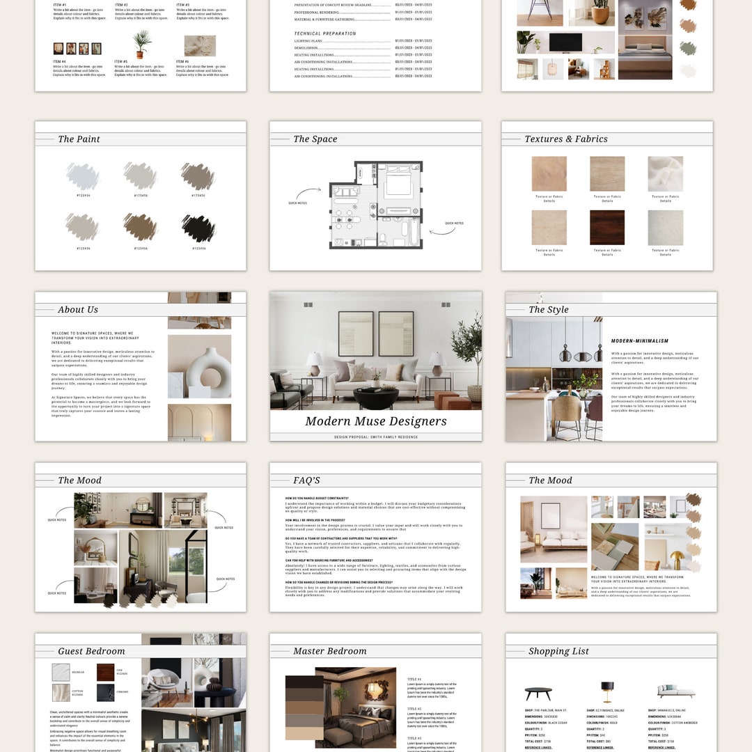 Design Proposal Template Minimal Interior Design Proposal Template Interior Design 