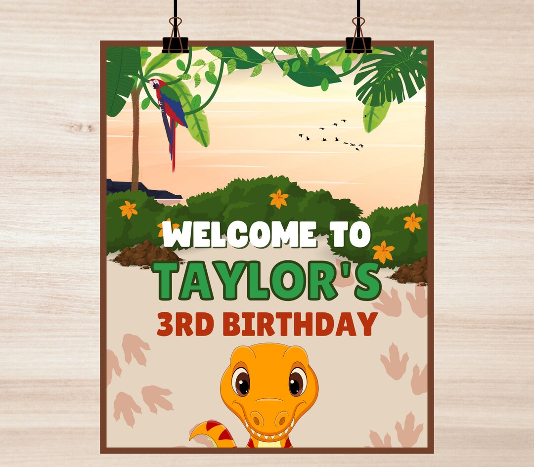 Dinosaur Birthday Sign , Three Rex Birthday Decor, Dinosaur Birthday ...