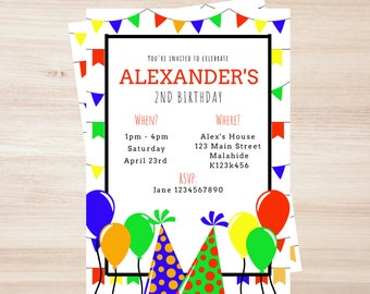 Multi Kid Birthday Party Invitation - Etsy