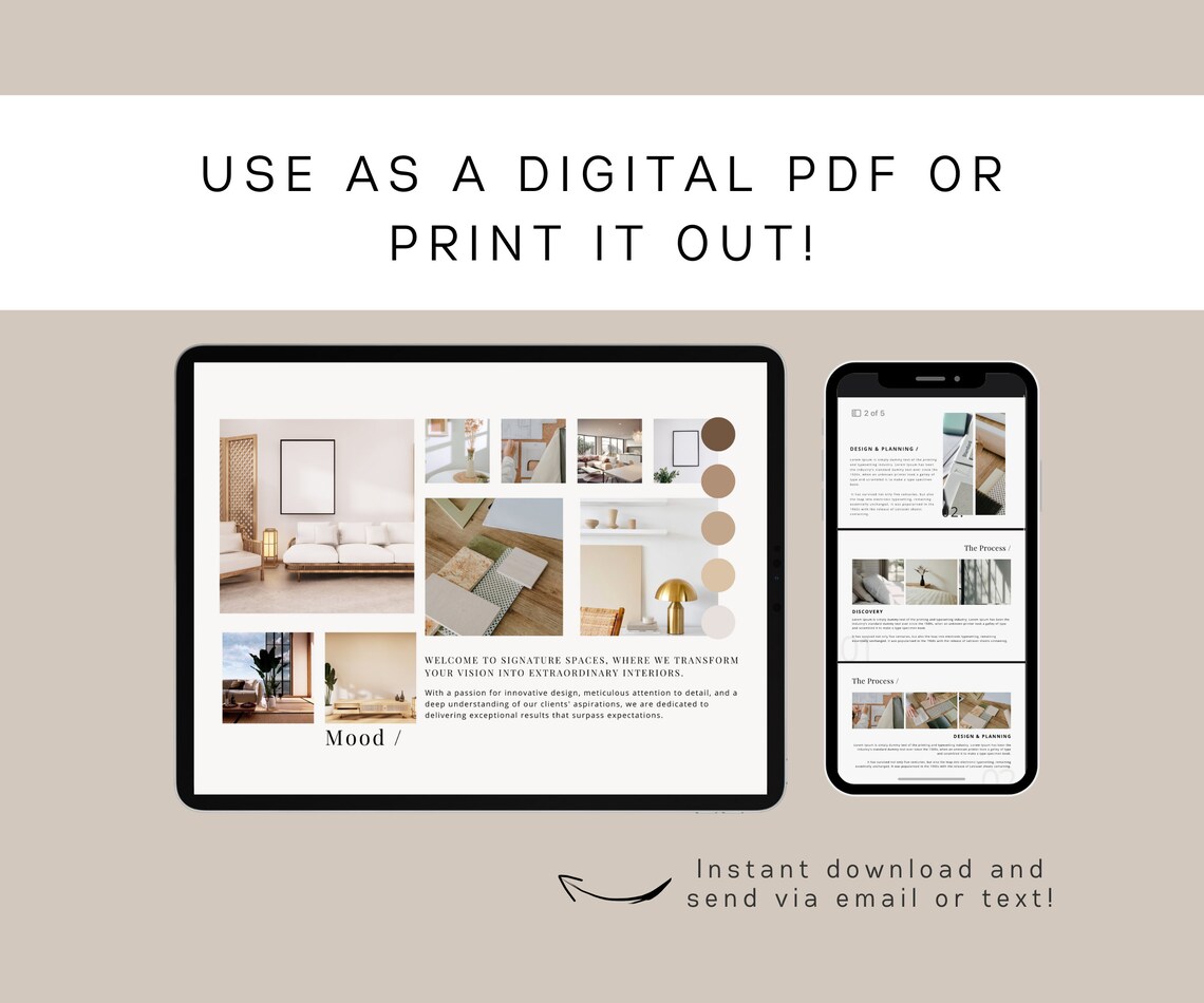 Interior Design Template Bundle, 100 Interior Design Templates, Minimal ...