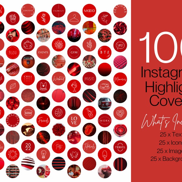 Red Instagram Highlights - Etsy