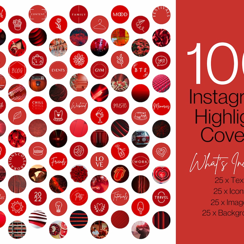 Red Instagram Highlights - Etsy
