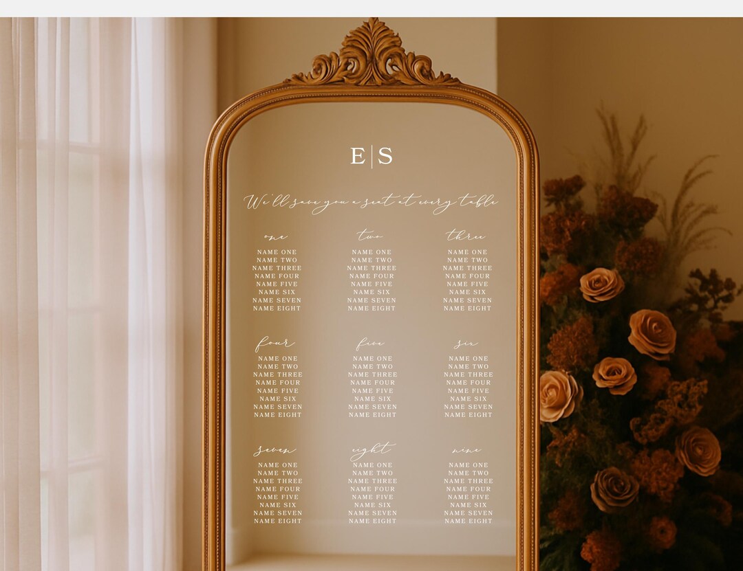 Custom Seating Chart Decal • Wedding Seating Plan Sticker • Guest List ...