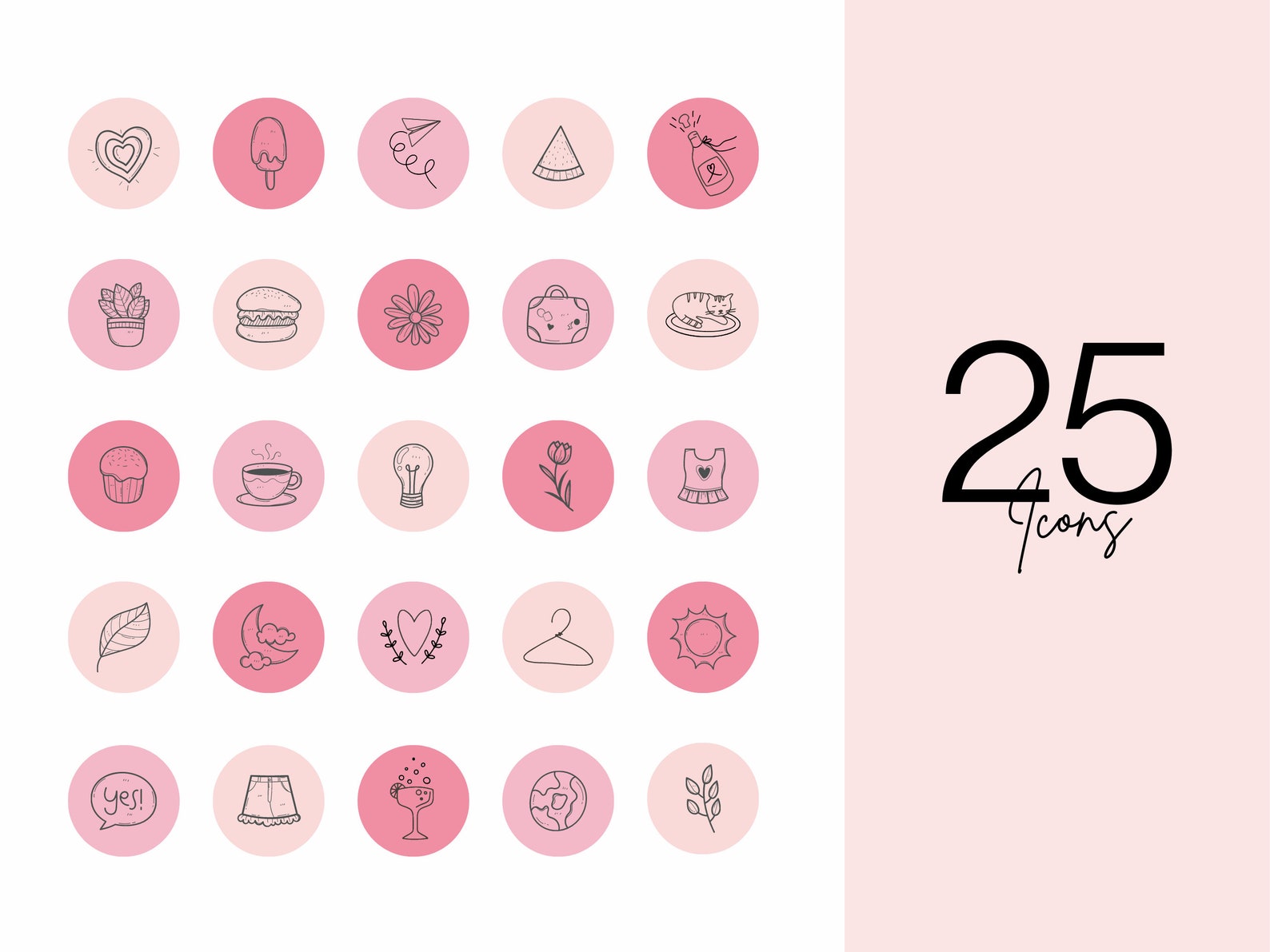 100 Pink Instagram Story Highlight Covers Canva Editable Instagram ...