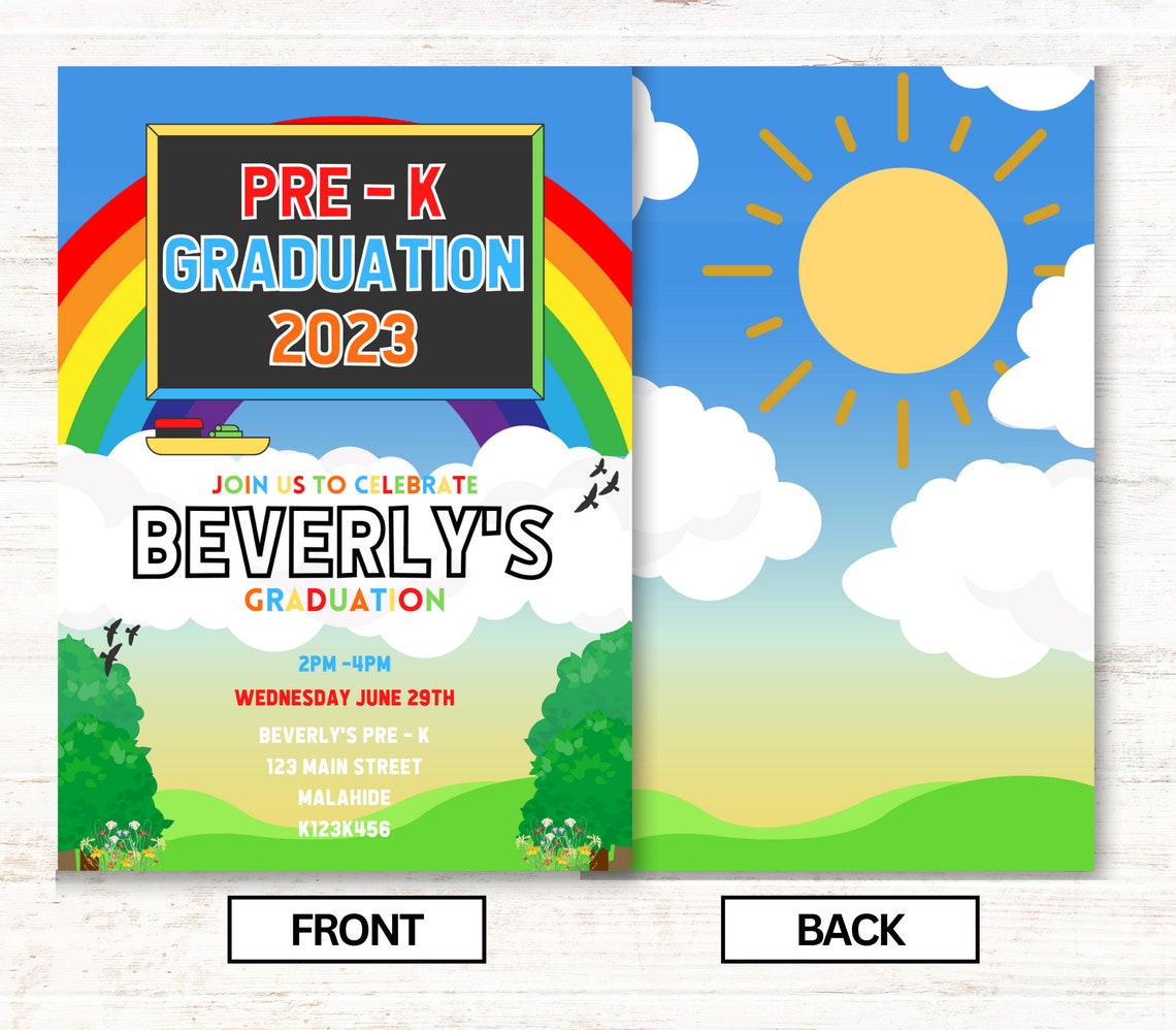 Pre-k Graduation Party Invitation Pre-school Graduation - Etsy