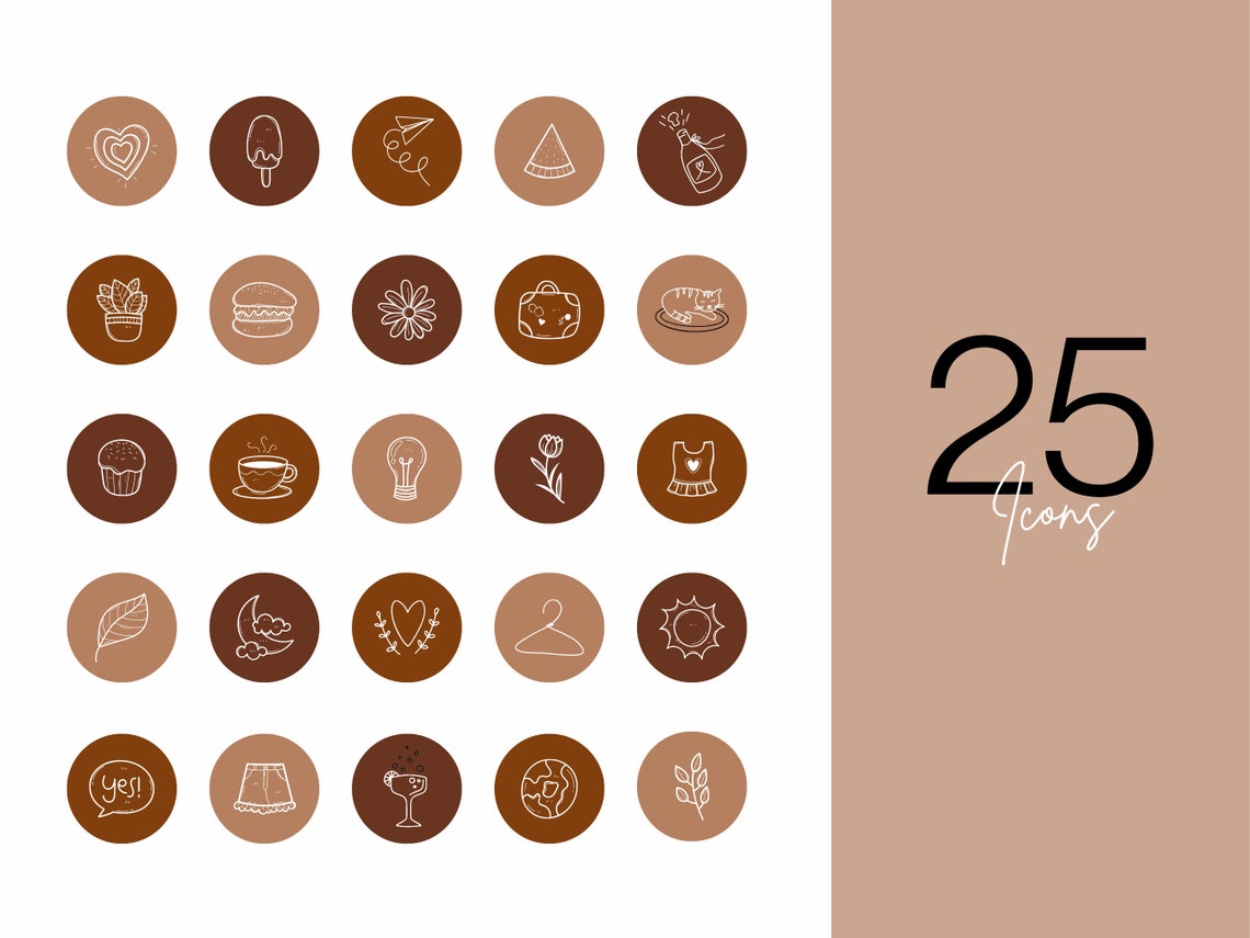 100 Brown/boho Instagram Story Highlight Covers - Canva Editable ...