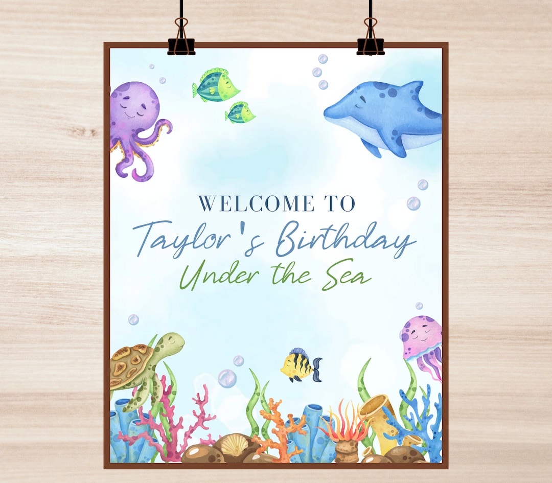 Under the Sea / Underwater / Sea Animals / Ocean Printable Birthday ...