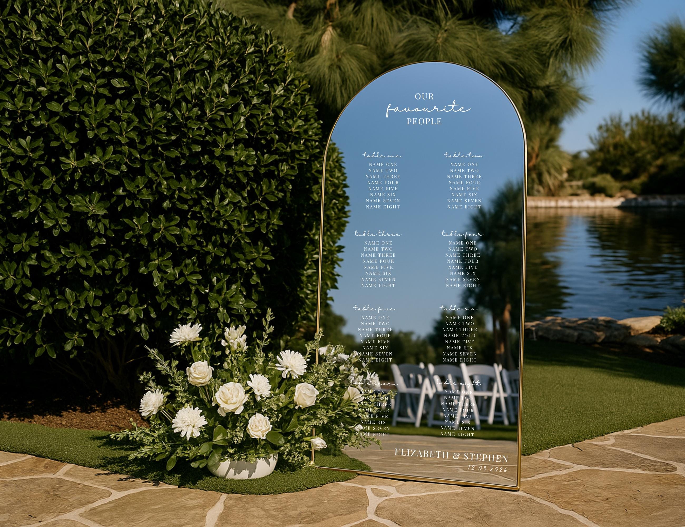 Custom Seating Chart Decal • Wedding Seating Plan Sticker • Guest List ...