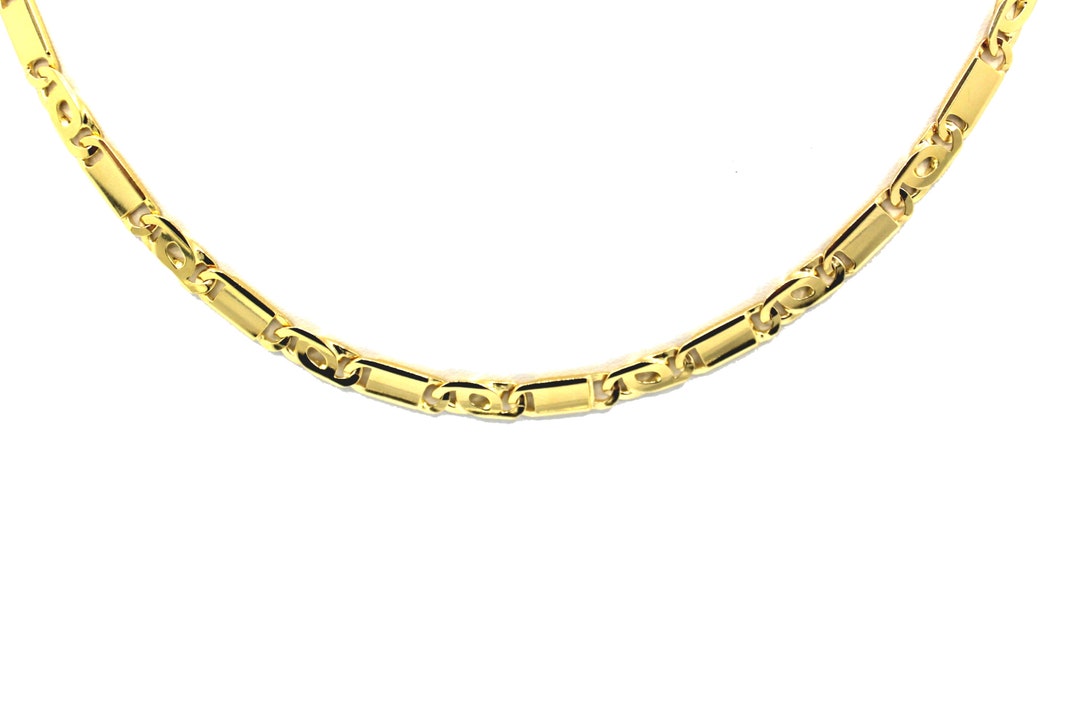 14K Yellow Gold Tiger Eye Chain Necklace 1005 - Etsy