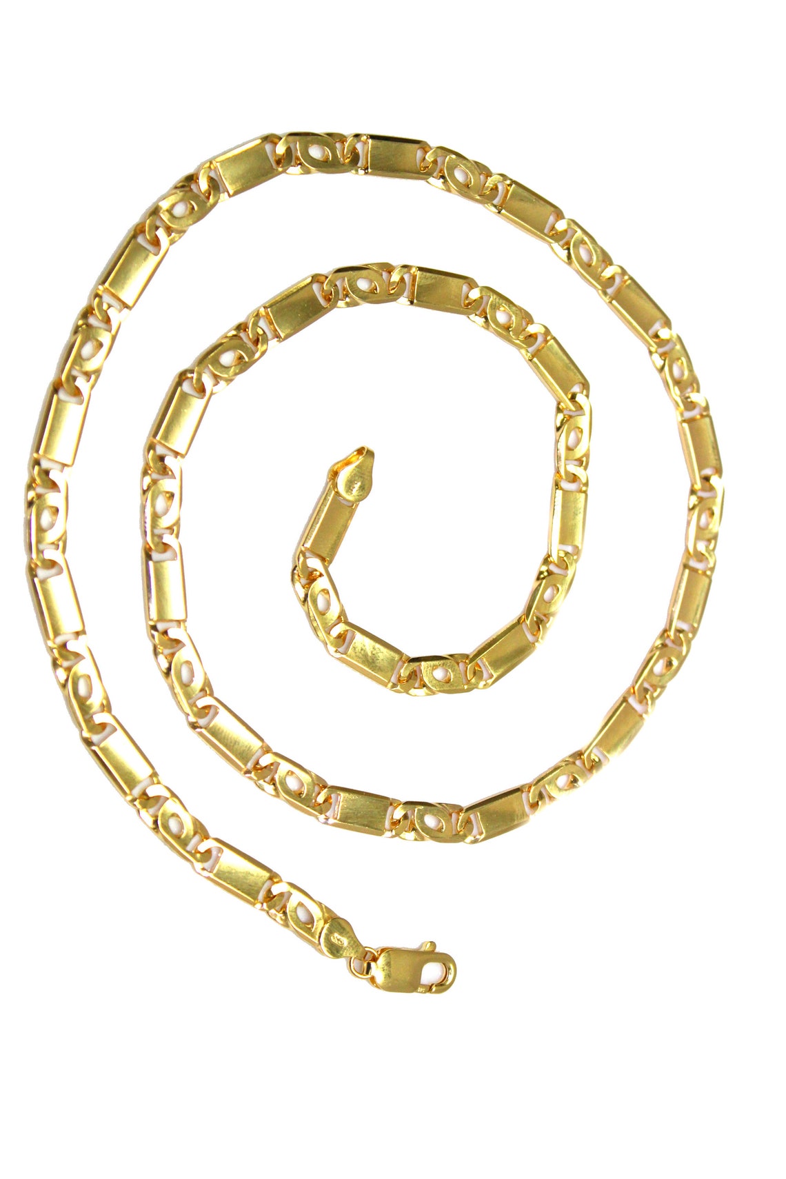 14K Yellow Gold Tiger Eye Chain Necklace 1005 - Etsy