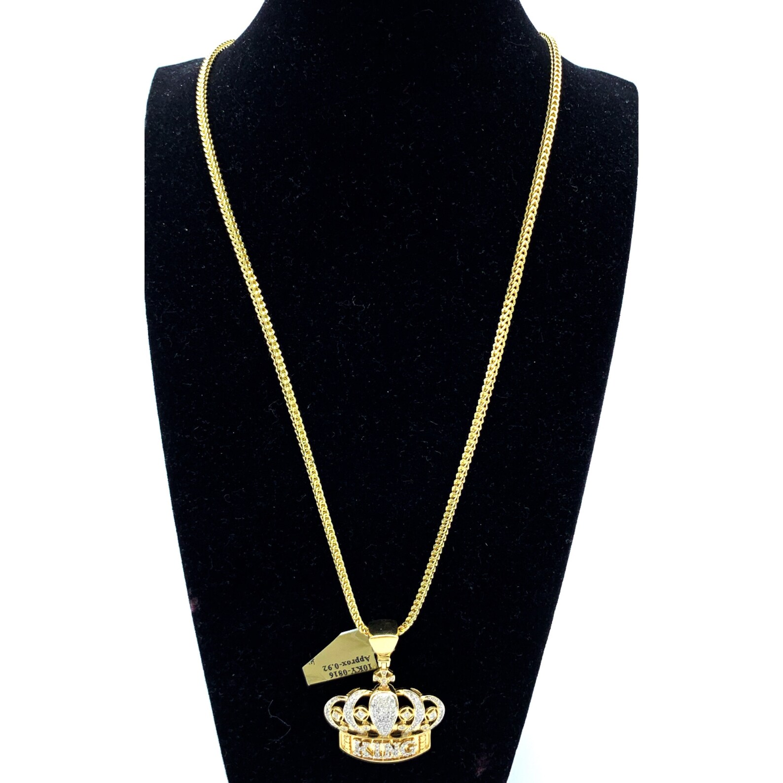 10K Yellow Gold Miami Cuban Chain with Diamond King Pendant | Etsy
