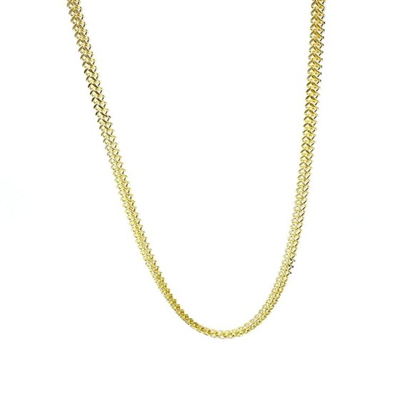 Yellow Gold 10kt 4mm Franco Box Chain for Men Women 24 Inch | Etsy