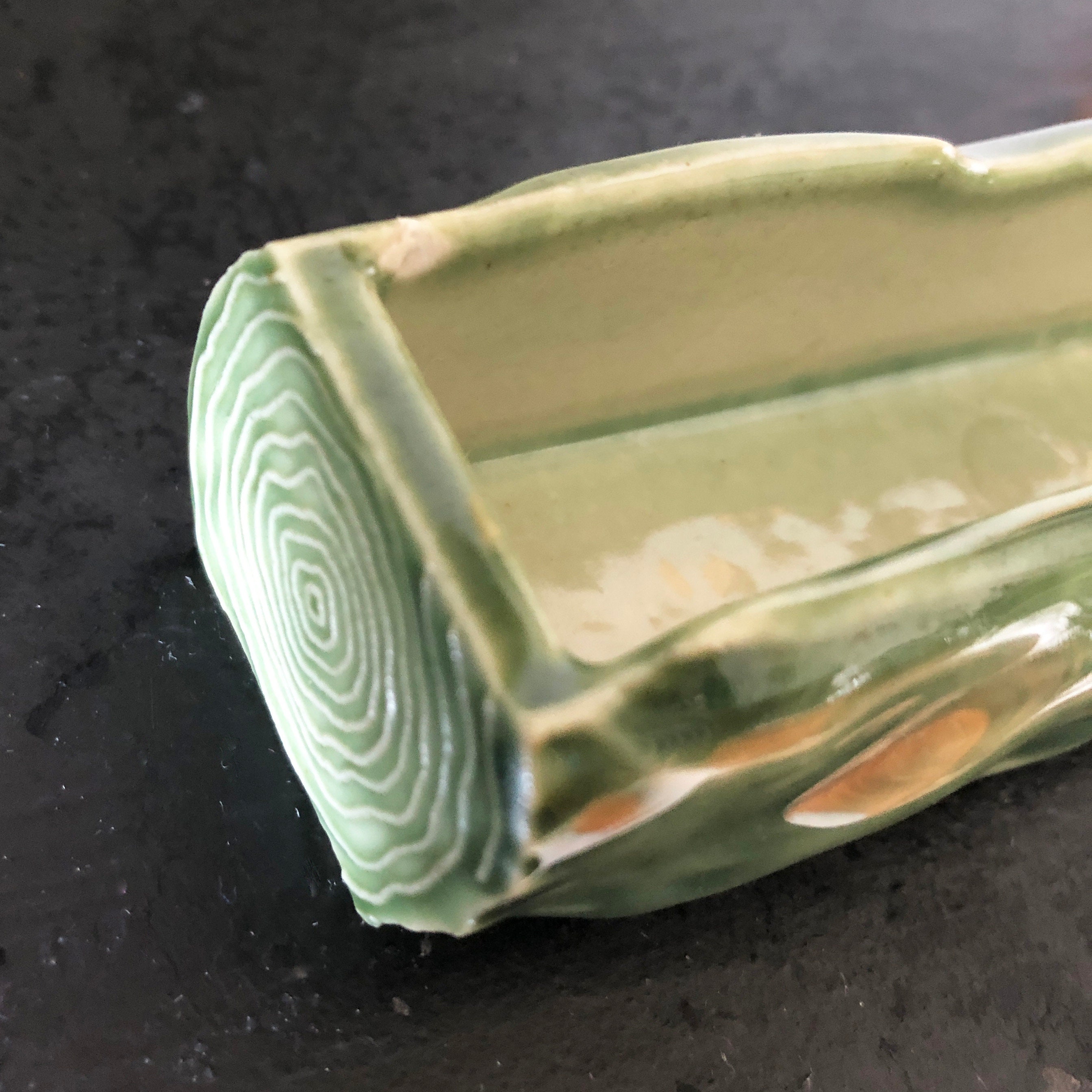 Wade Pottery Green Log Posy Vase | Etsy